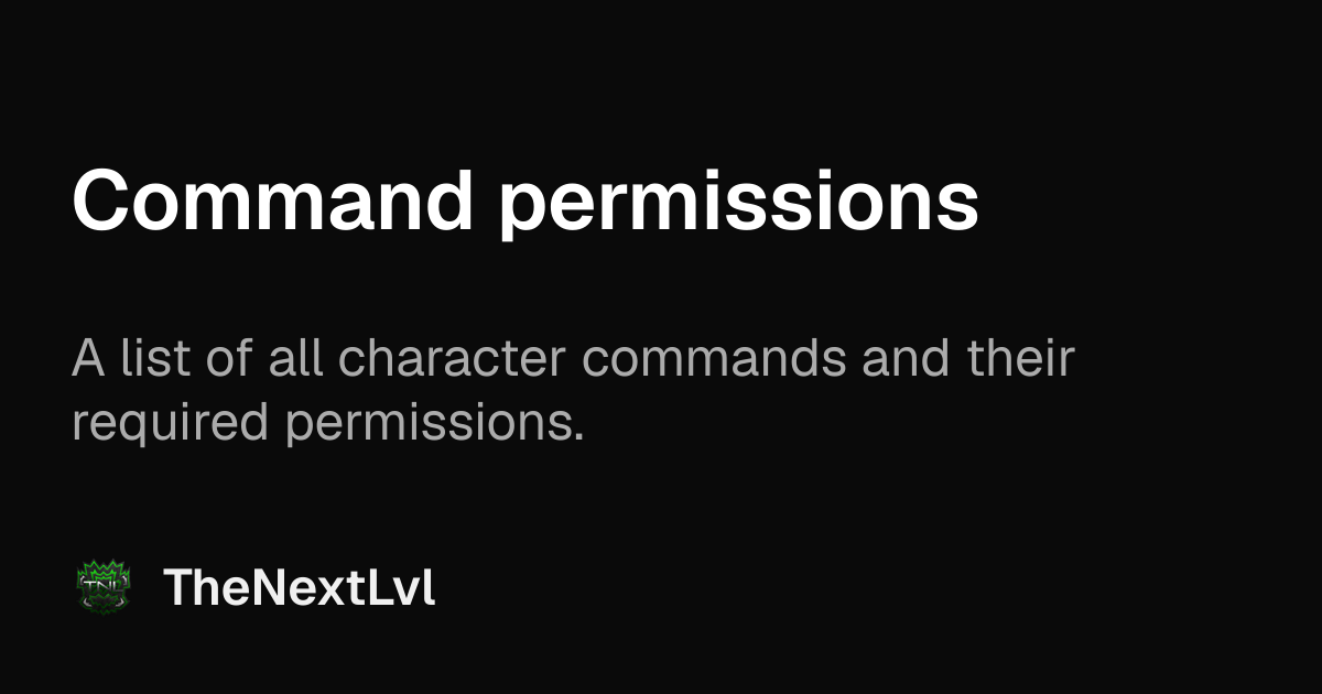 Command permissions