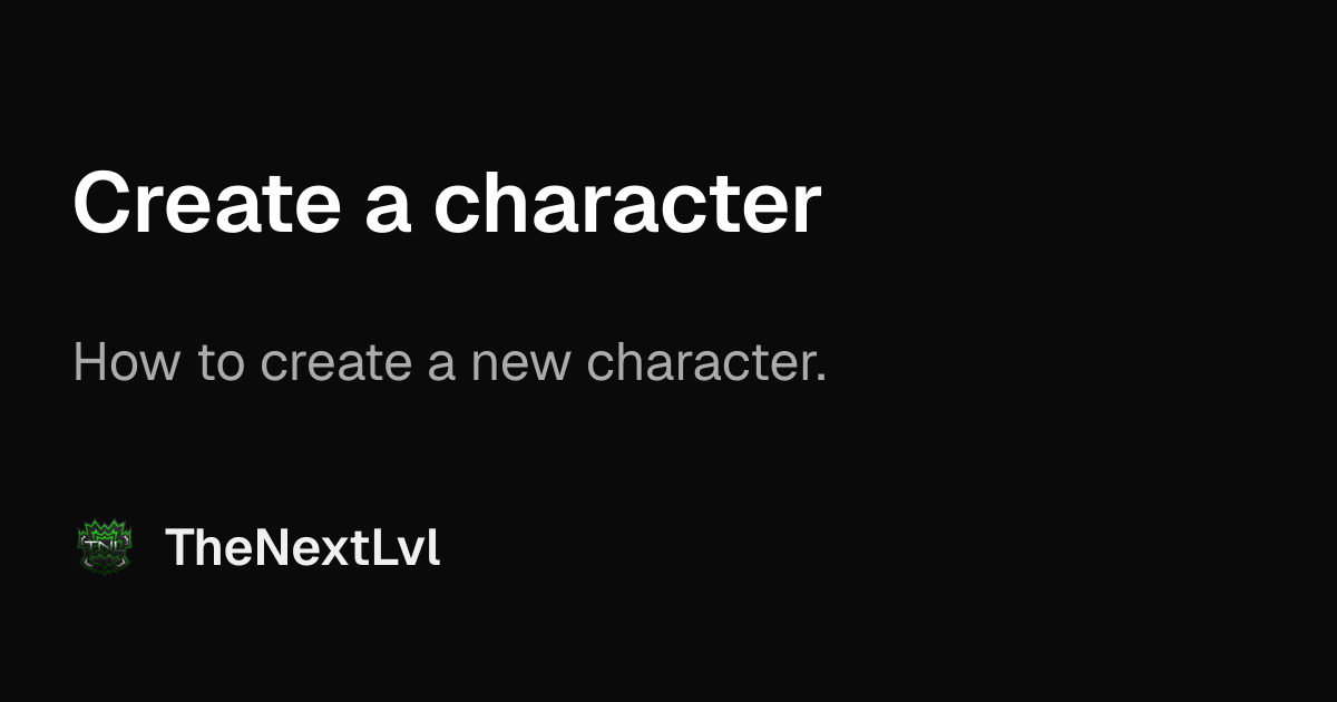 Create a character